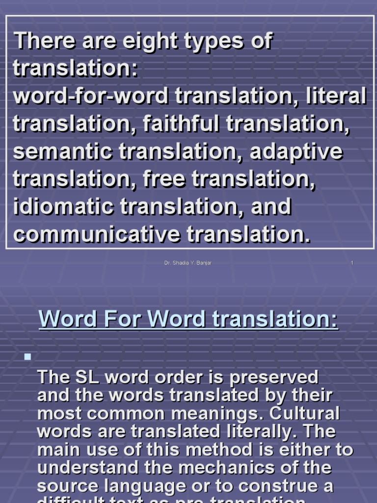 Methods of Translation | PDF