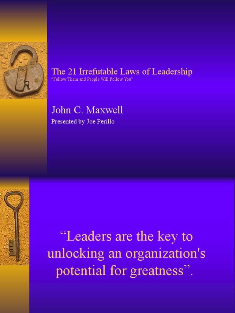 21 Irrefutable Laws of Leadership Guide | PDF | Bias | Leadership