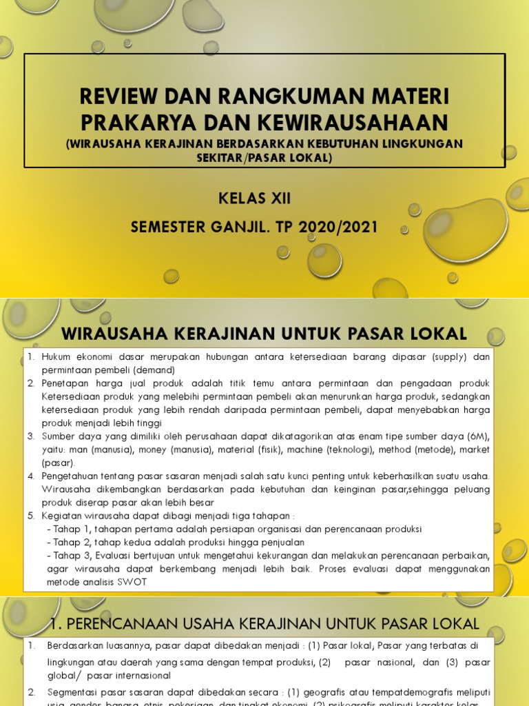 Materi - Rangkuman MATERI PKWU Kelas XII PDF | PDF | Bisnis