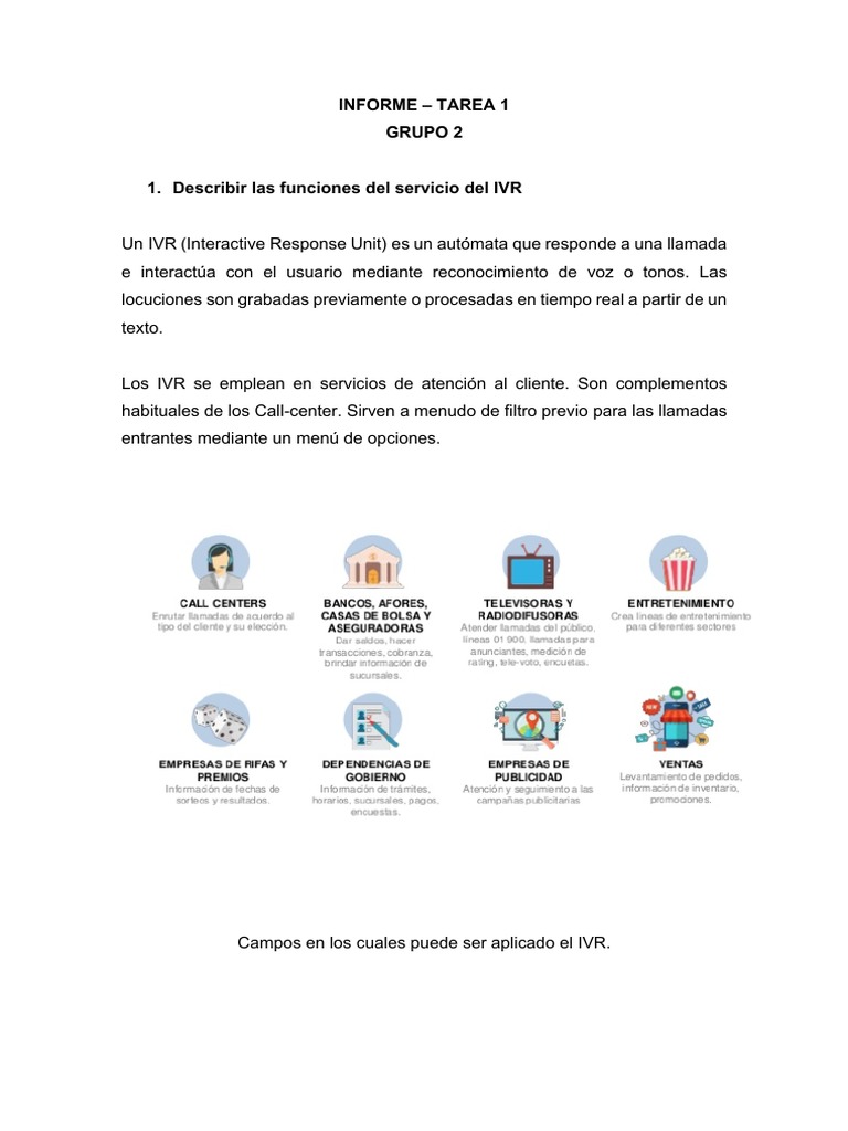 Informe Tarea Grupo2 | PDF | Respuesta de Voz Interactiva | Internet