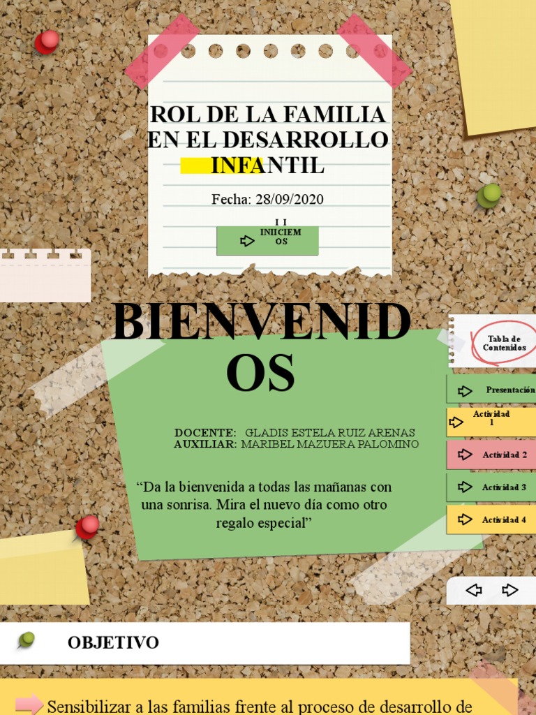 Diapositivas Rol de La Familia en El Desarrollo Infantil | PDF
