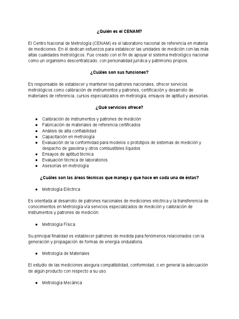 ¿Quién Es El CENAM | PDF