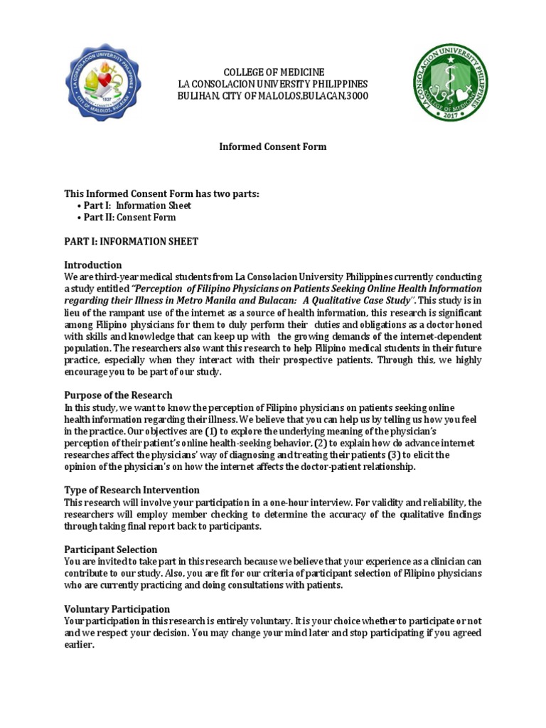 Informed Consent Form PDF | PDF | Informed Consent | Physician