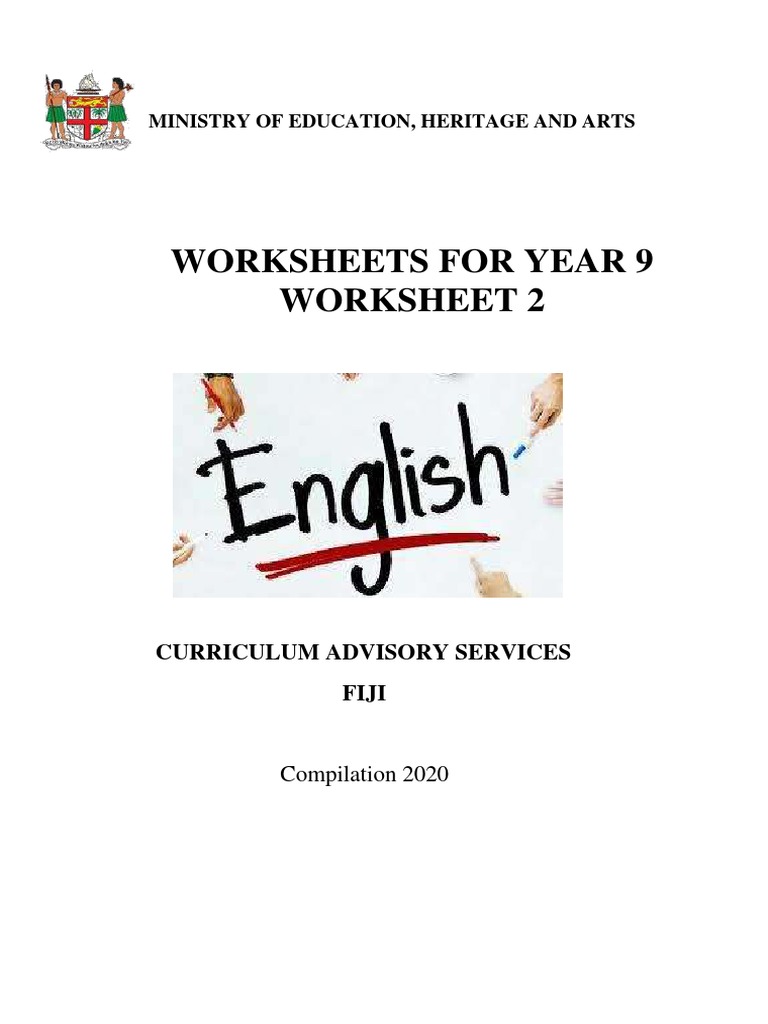 Worksheets For Year 9 Worksheet 2: Ministry of Education, Heritage and ...
