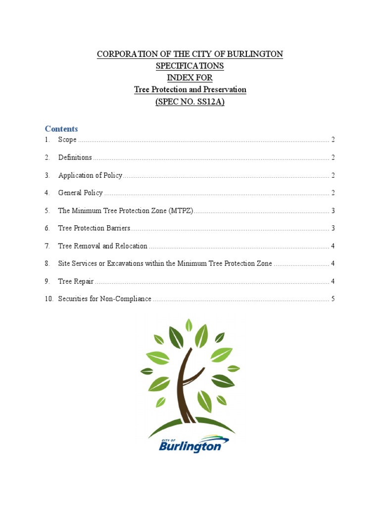 Tree Protection Guidelines for Burlington | PDF | Pruning | Trees