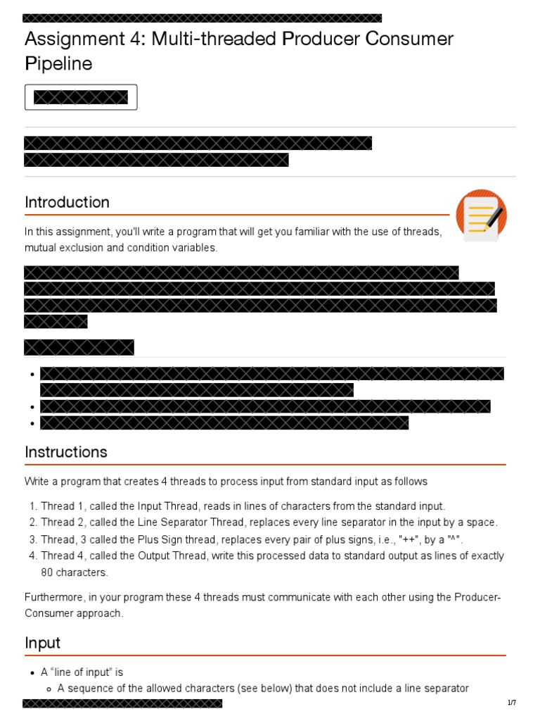 Assignment 4 - Multi-Threaded Producer Consumer Pipeline PDF | PDF