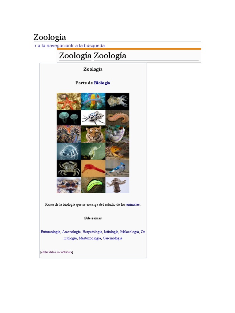 Zoologia | PDF | Zoología | Ciencias de la vida