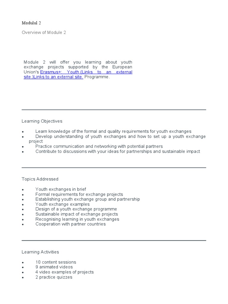 Overview of Module 2: Erasmus+: Youth (Links To An External Site ...