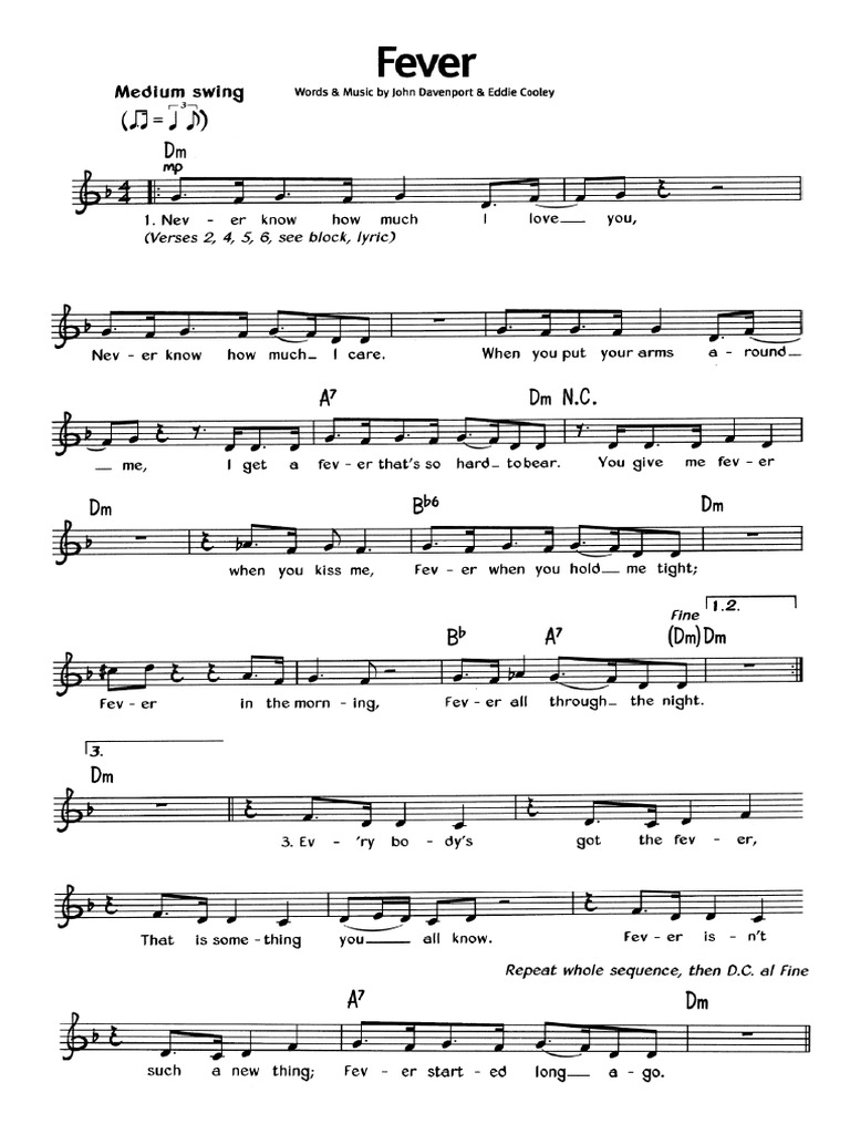 Partitura - Fever PDF | PDF
