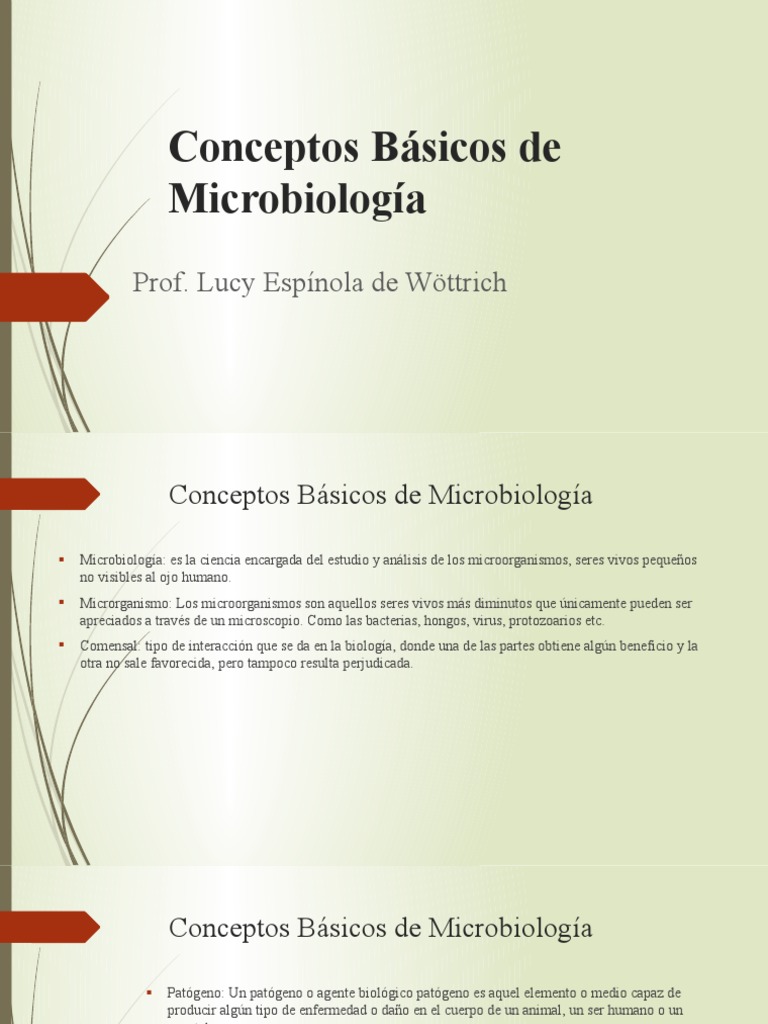 Unidad 1 - Conceptos Básicos de Microbiología | PDF | Las bacterias | Microorganismo