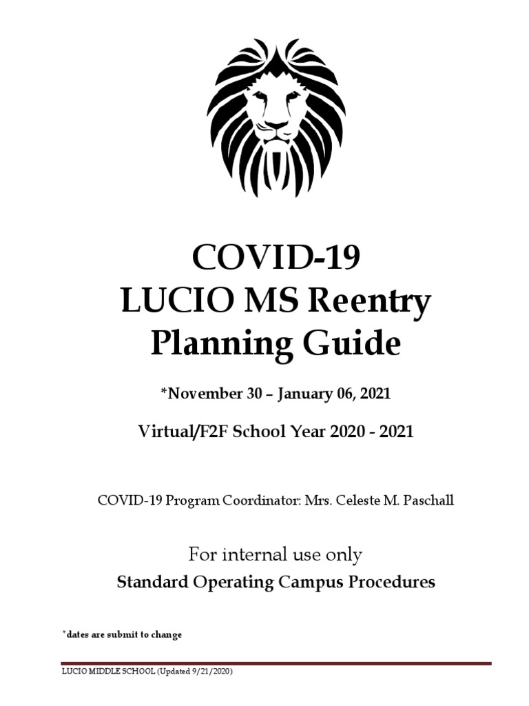 2020 2021 Covid Procedures Updated 11 17 2020 To Jan 6 2020 1 | PDF ...