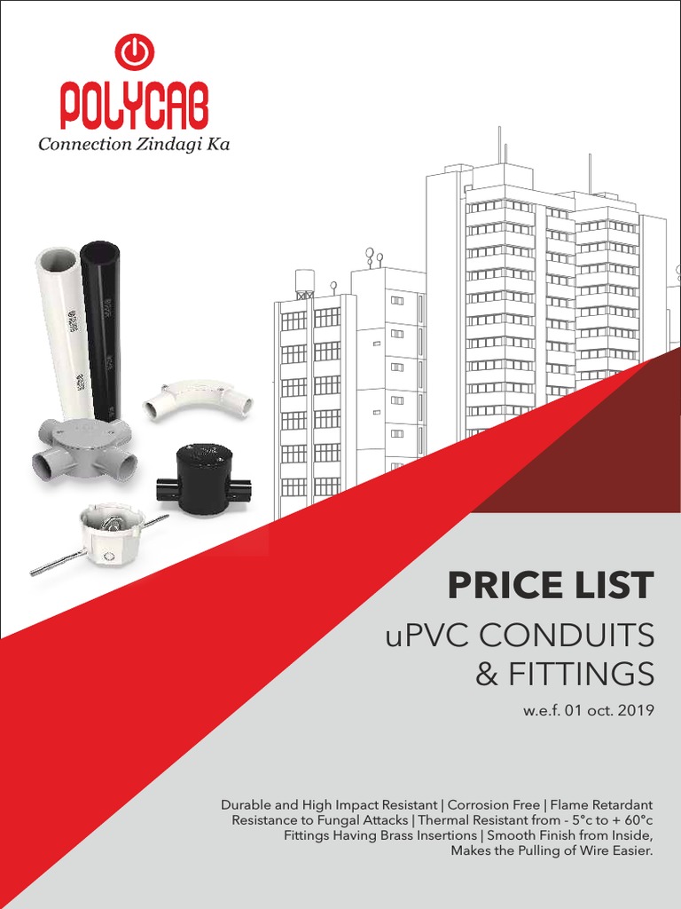 Price List: Upvc Conduits & Fittings | PDF | Components | Materials