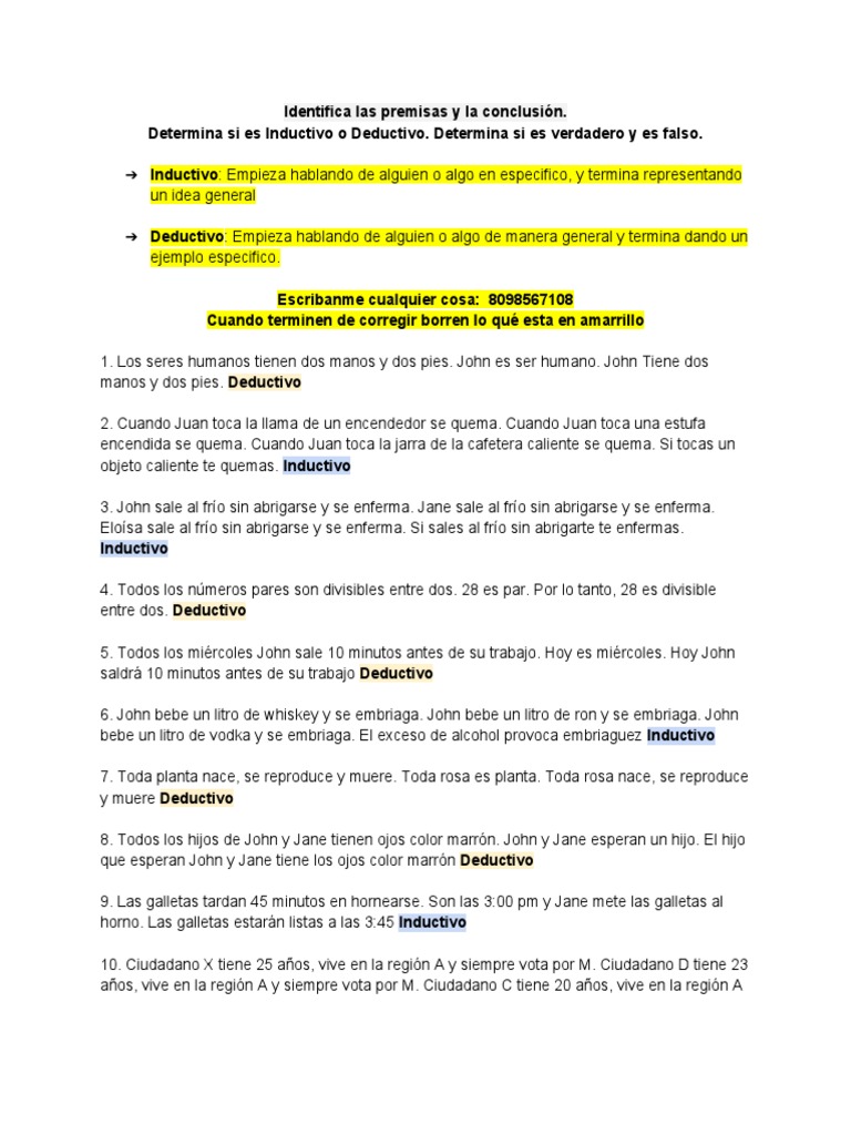 Identifica Las Premisas y La Conclusión | PDF | Razonamiento inductivo ...