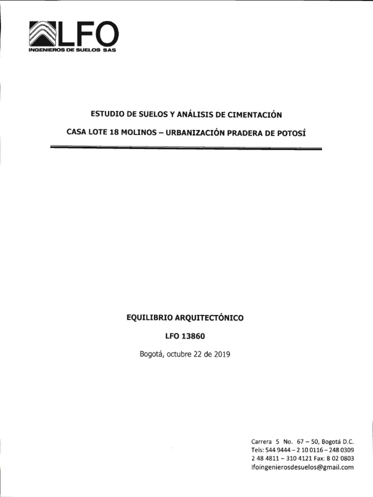 Estudio de Suelos Lfo 13860-2 PDF | PDF