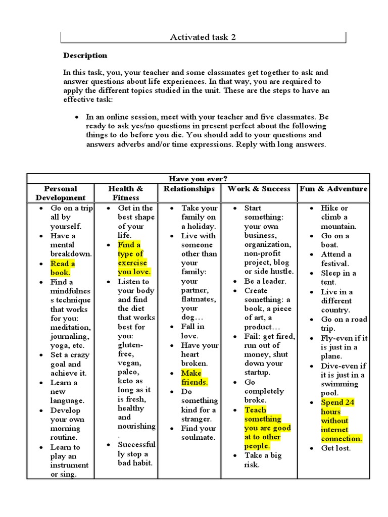 Sharing Life Experiences: An Analysis of Student Responses to Questions ...
