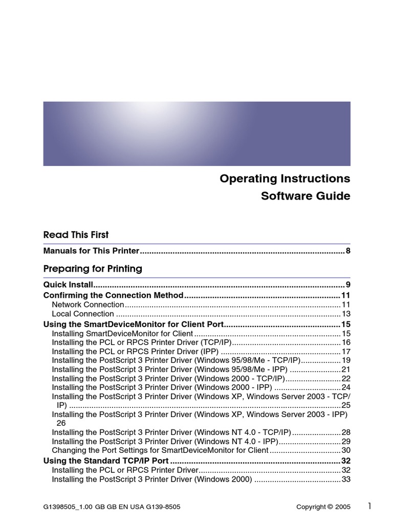 Printer Manual | PDF | Windows 2000 | Microsoft Windows