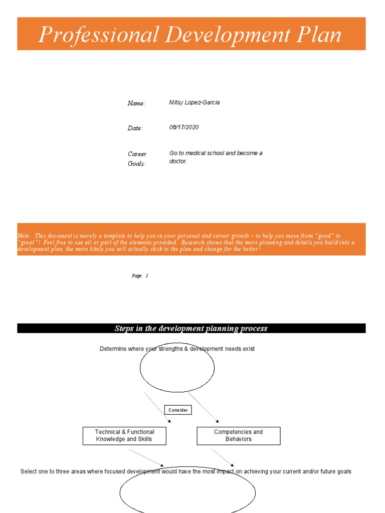 Professional Development Plan Form | PDF | Competence (Human Resources ...