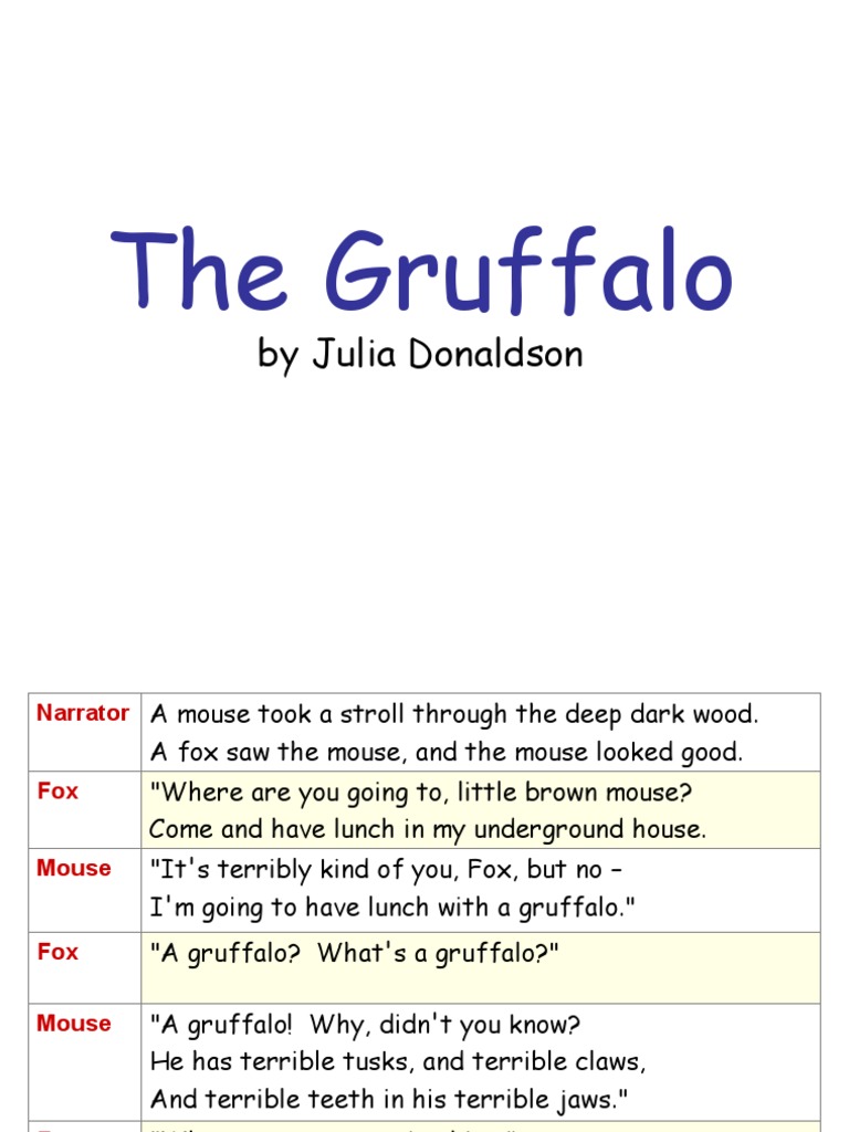 The Gruffalo: by Julia Donaldson | PDF