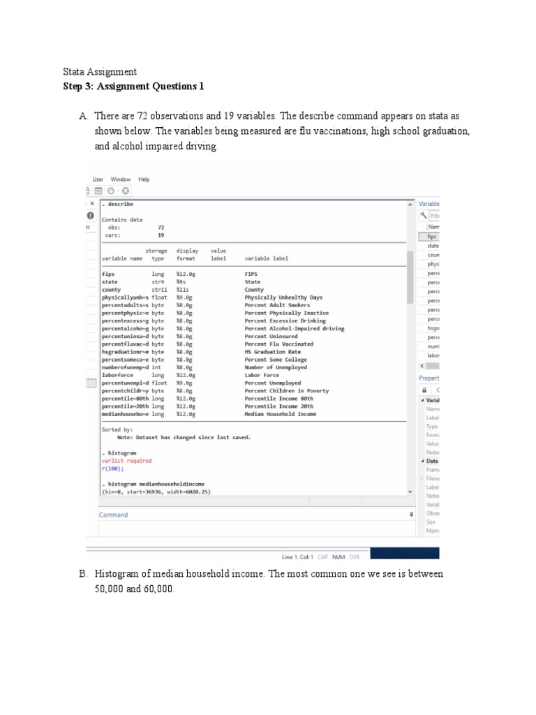 Stata Assignment Bryson Shelist Pdf Correlation And Dependence