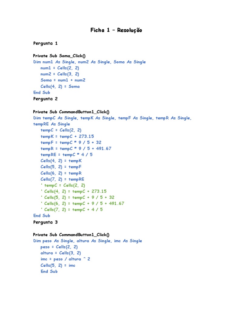 Exercicios de Programação 1 | PDF