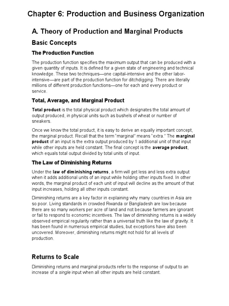 Economics Chapter 6 Summary Pdf