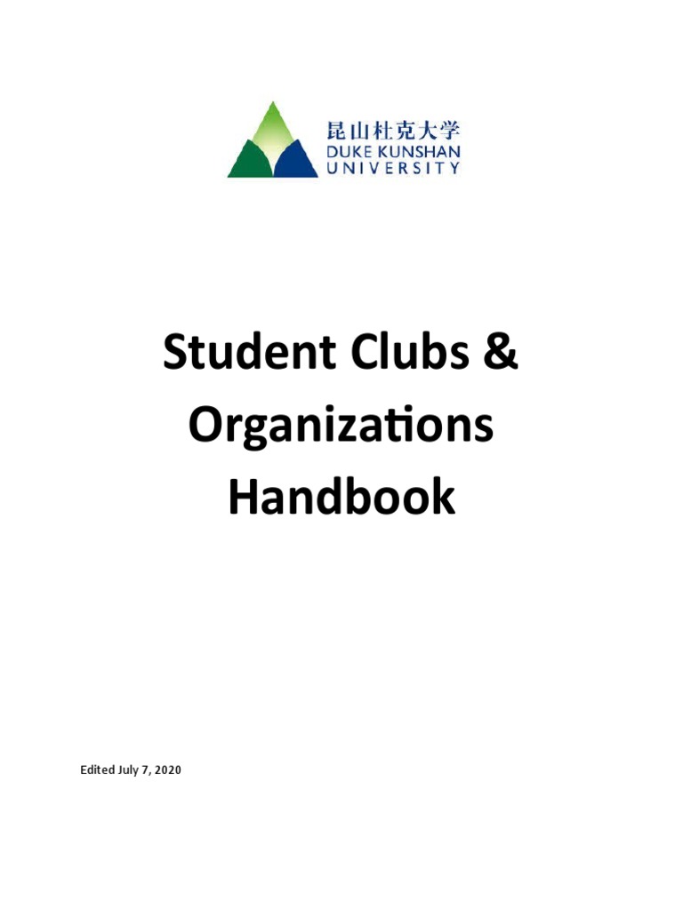 Student Clubs Organizations Handbook Dku | PDF | Fundraising | Travel Visa