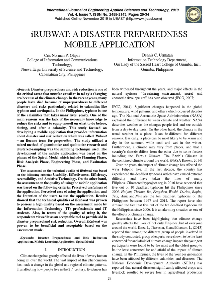 iRubwat: Disaster Preparedness App | PDF | Politics | Social Science