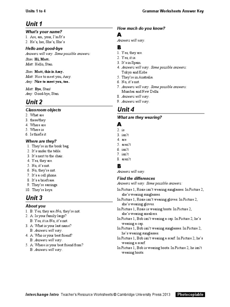 Unit 1: What's Your Name? How Much Do You Know? | PDF | Restaurant And ...