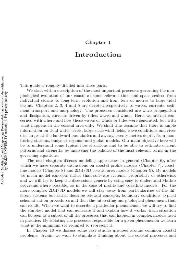 Coastal Morphology Modeling Guide | PDF | Tide | Geomorphology