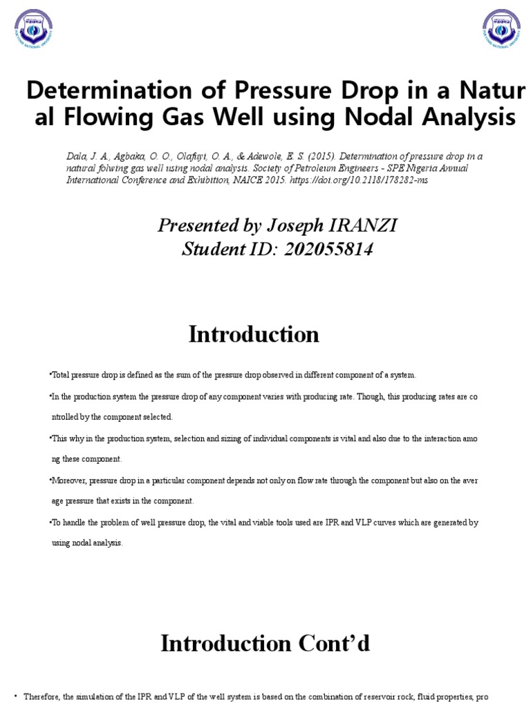 Determination of Pressure Drop in A Natural Flowing Gas Well Using Nodal Analysis | PDF ...
