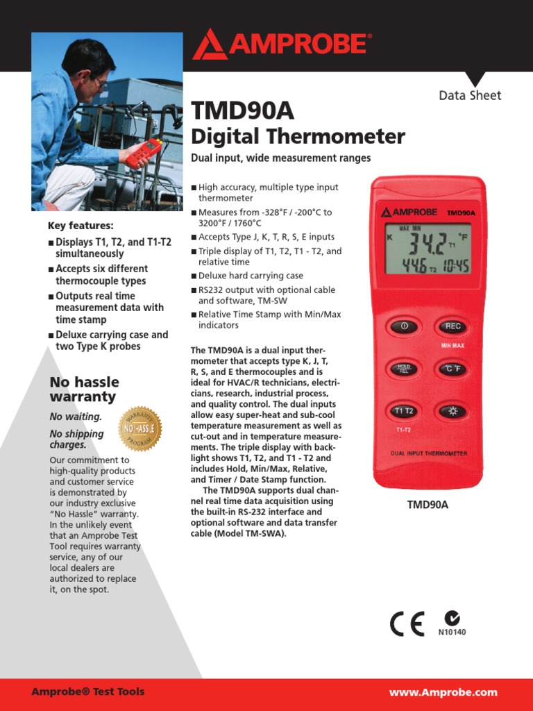 TMD90A Digital Thermometer | PDF | Thermocouple | Thermometer