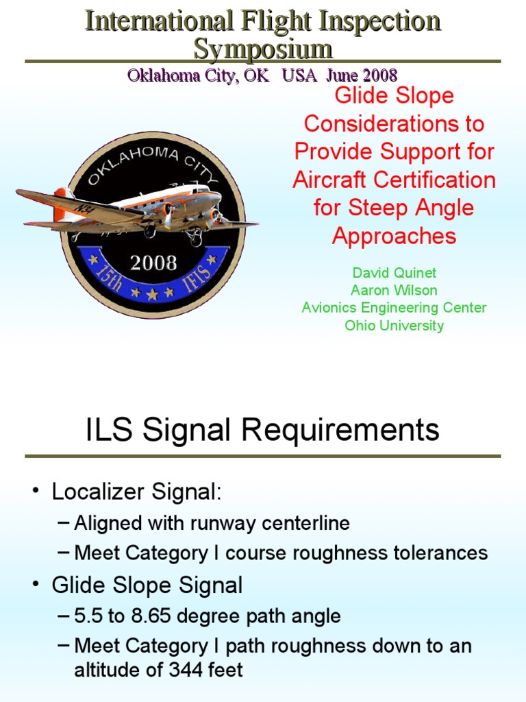 Glide Slope Considerations To Provide Support For Aircraft ...