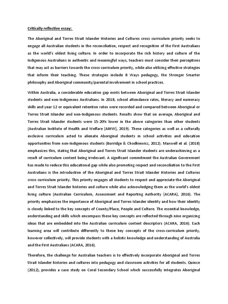 Critically Reflective Essay | PDF