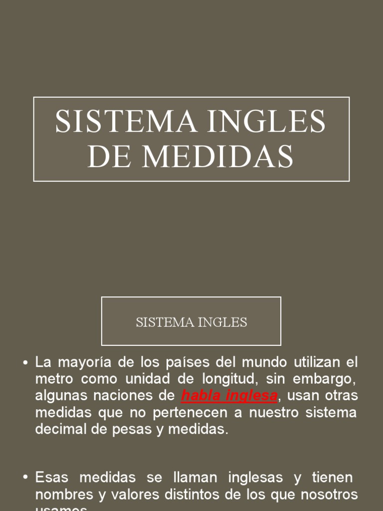 Medidas Inglesas | PDF | Galón | Pie (unidad)