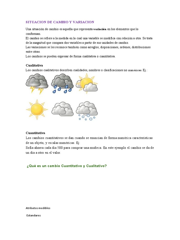 Situacion de Cambio y Variacion | PDF