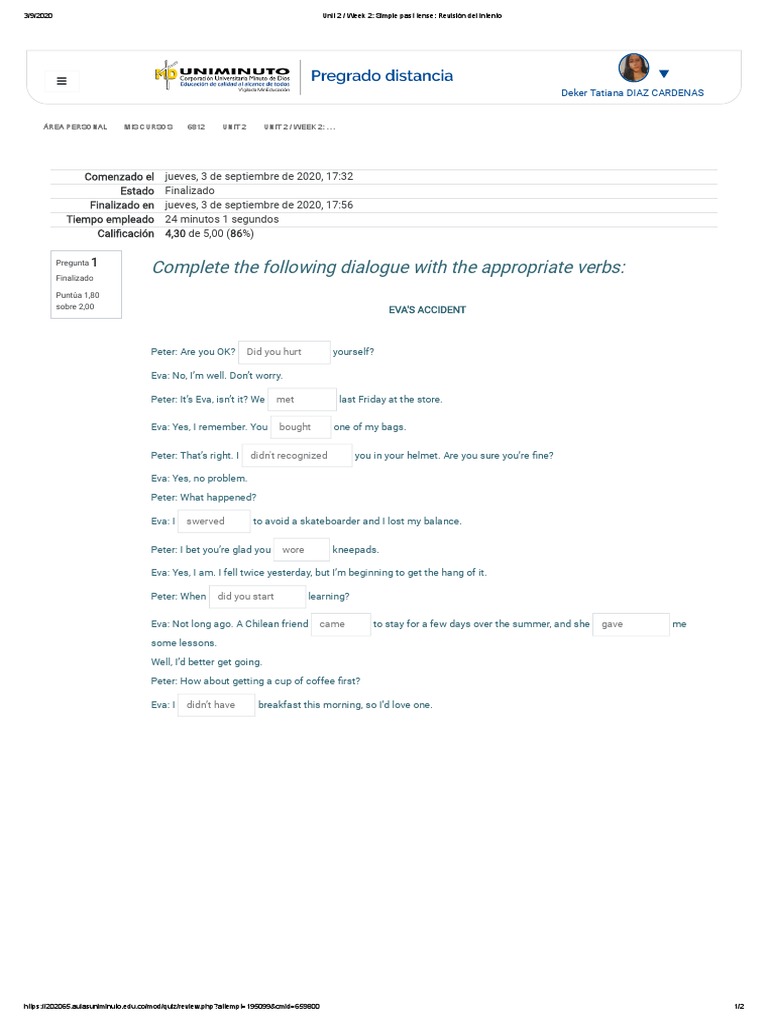 Review of Simple Past Tense: Dialogue Completion, Audio Listening Exercise, and Verb ...