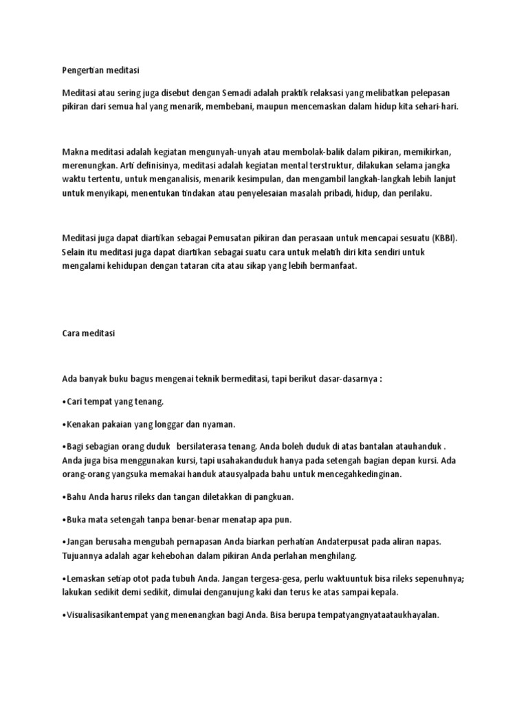 Materi Meditasi | PDF