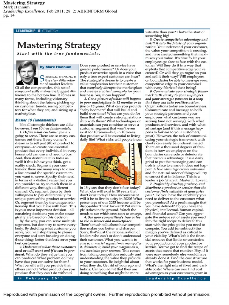 Mastering Strategy | PDF