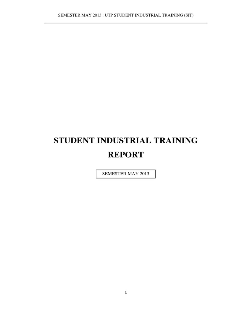 Semester May 2013: Utp Student Industrial Training (Sit) | PDF ...