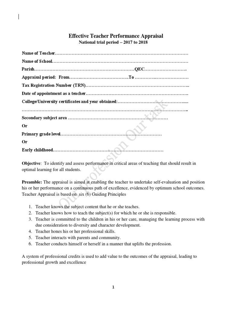 JTC Appraisal Instruments | PDF | Educational Assessment | Teachers