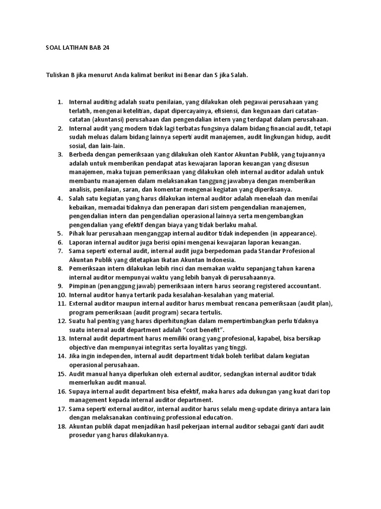 Bab 24 Auditing | PDF | Pengelolaan Keuangan & Uang