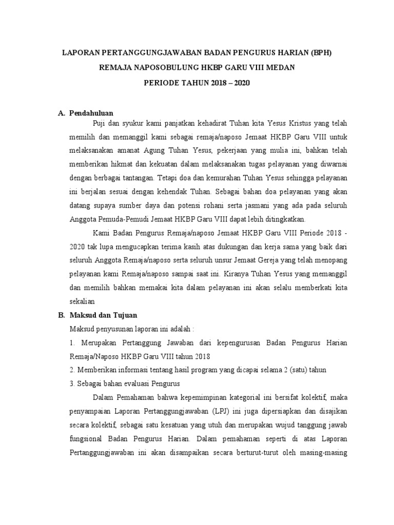 Draft LPJ BPH 2019-2020 | PDF