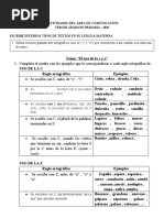 Reglas ortográficas C, S y Z para 6° | PDF