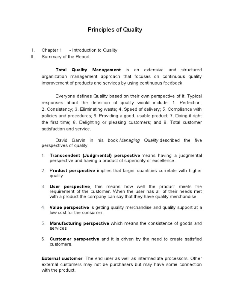 Introduction Quality Manuscript | PDF | Quality Management | Quality ...