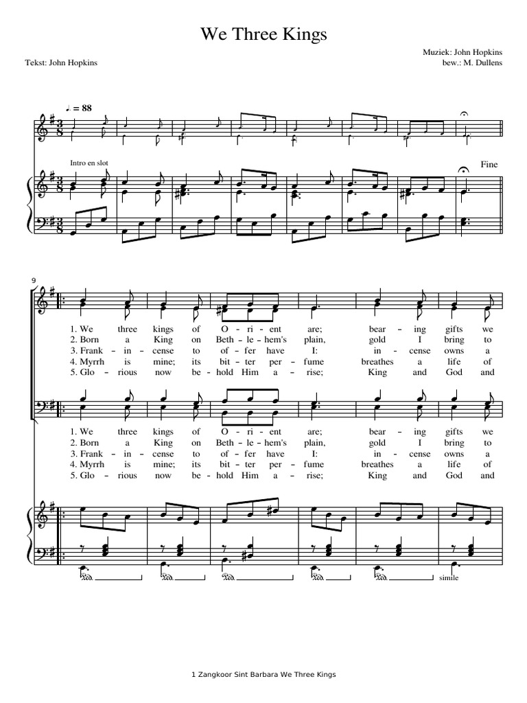 We Three Kings-Partituur | PDF | Christmas Music | Christmas Carols
