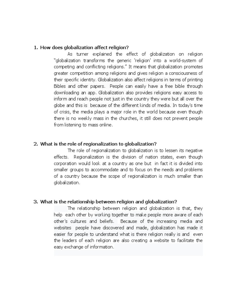 How Does Globalization Affect Religion? | PDF