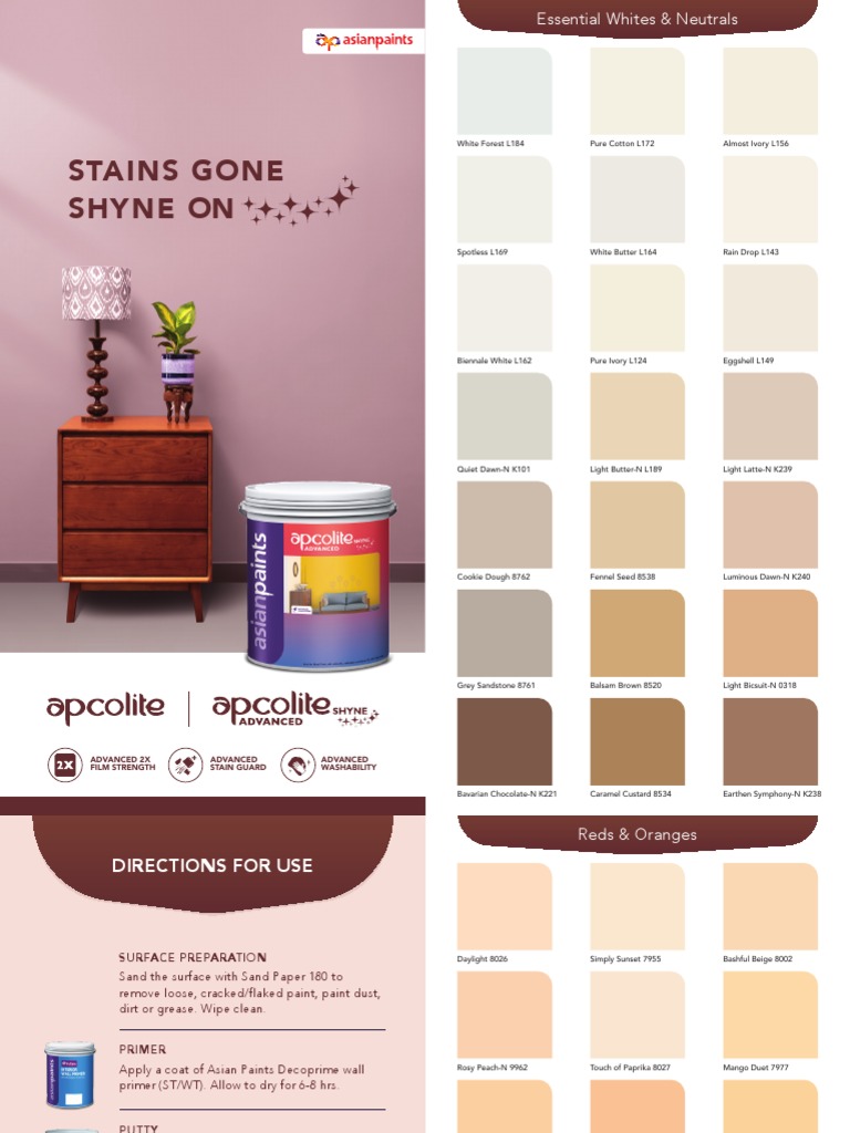 Asian Paints Colour World Shade Card