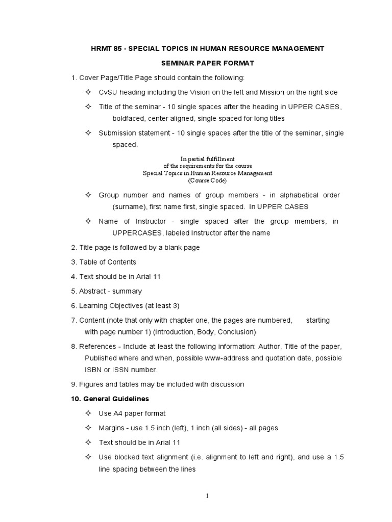 HRMT 85 Seminar Paper Format | PDF | Letter Case | Encodings