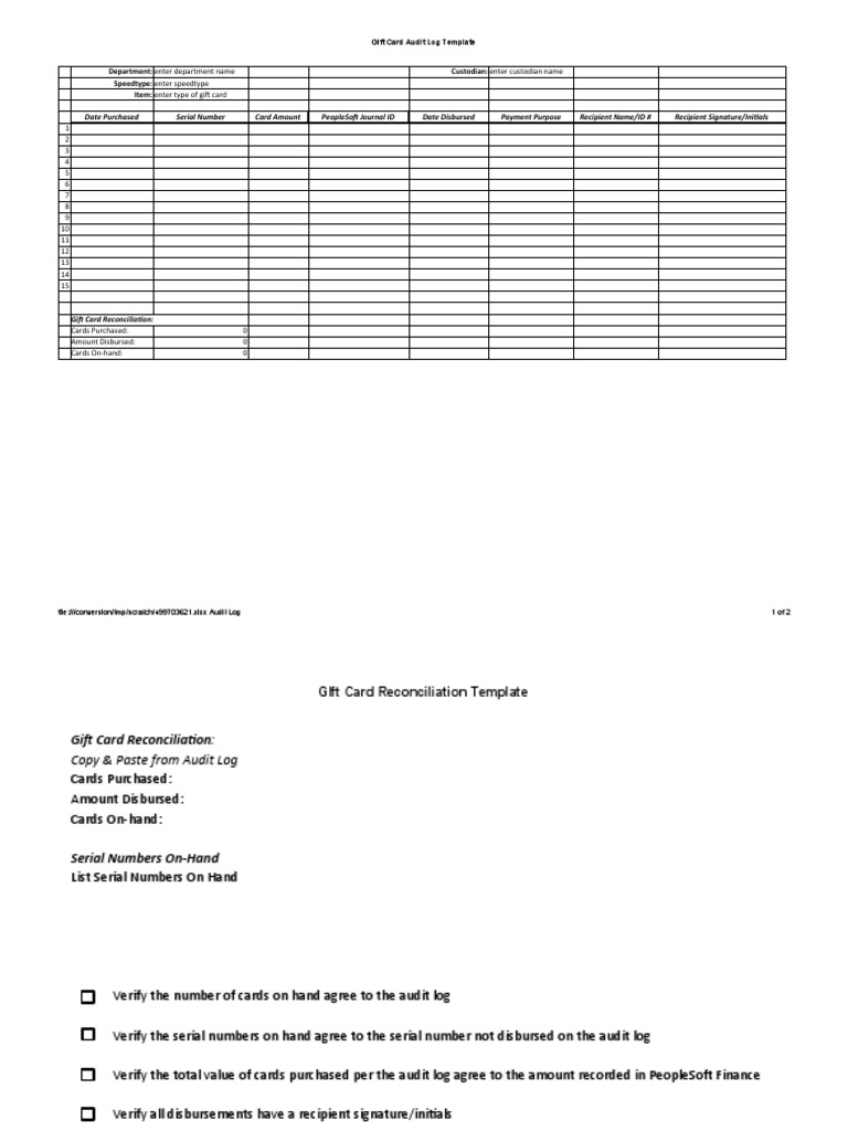 Department: Enter Department Name Custodian: Enter Custodian Name ...