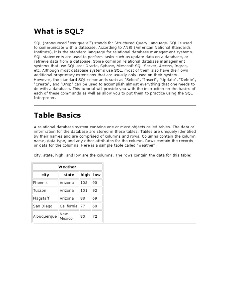 What Is Sql Pdf Data Management Software Computer Data